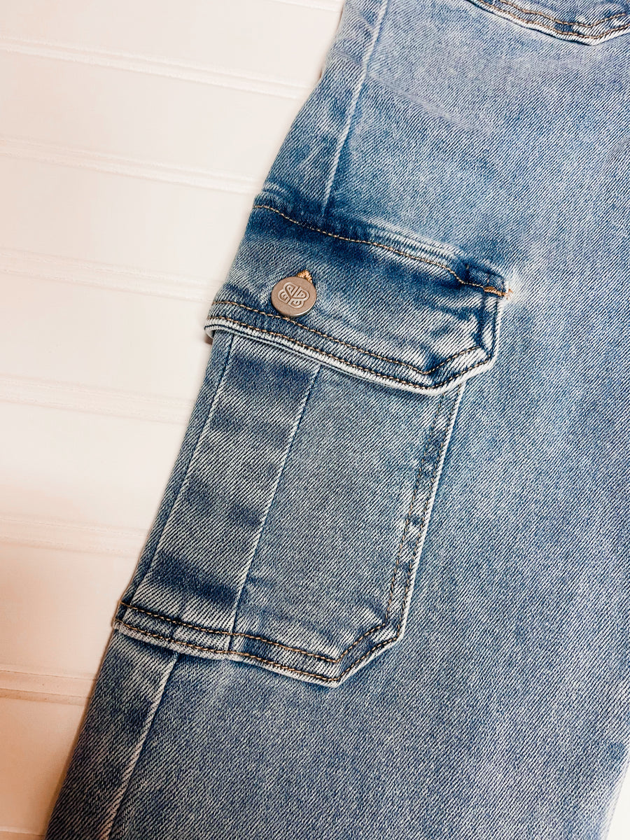 🎀In Stock 🎀 Quinn Cargo Joggers Denim – Magnolia Jean Boutique